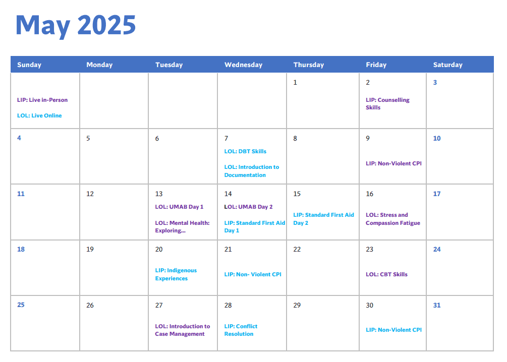 Calendar Training - IDEA Training Collaborative